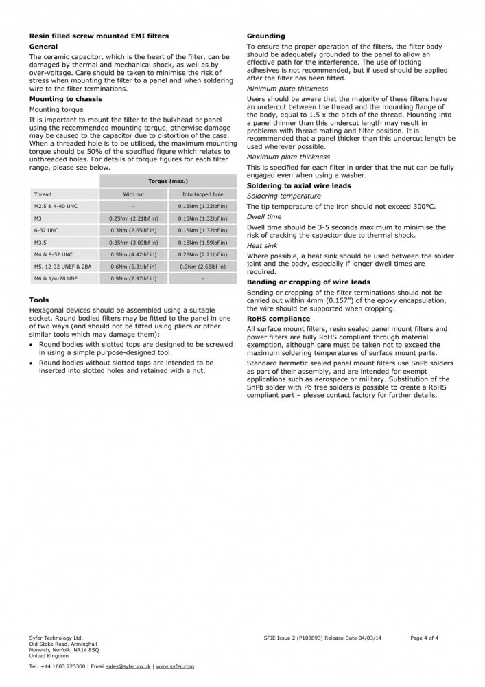 SFJEL5000333MX1 technical document page 4