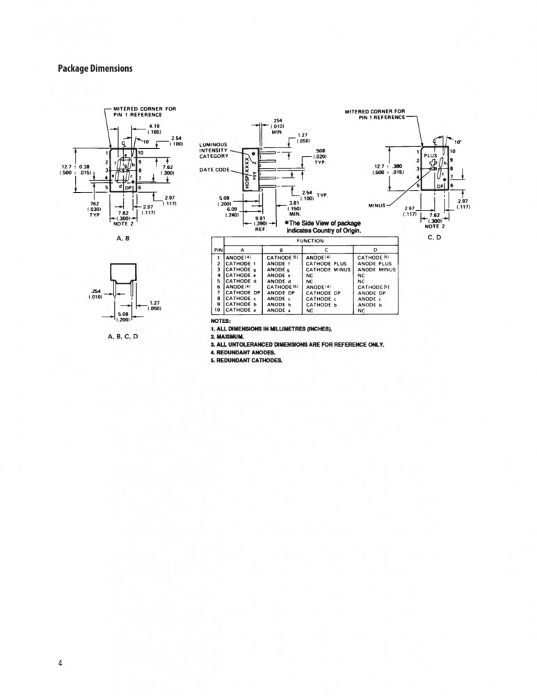 HDSP series datasheet page 4