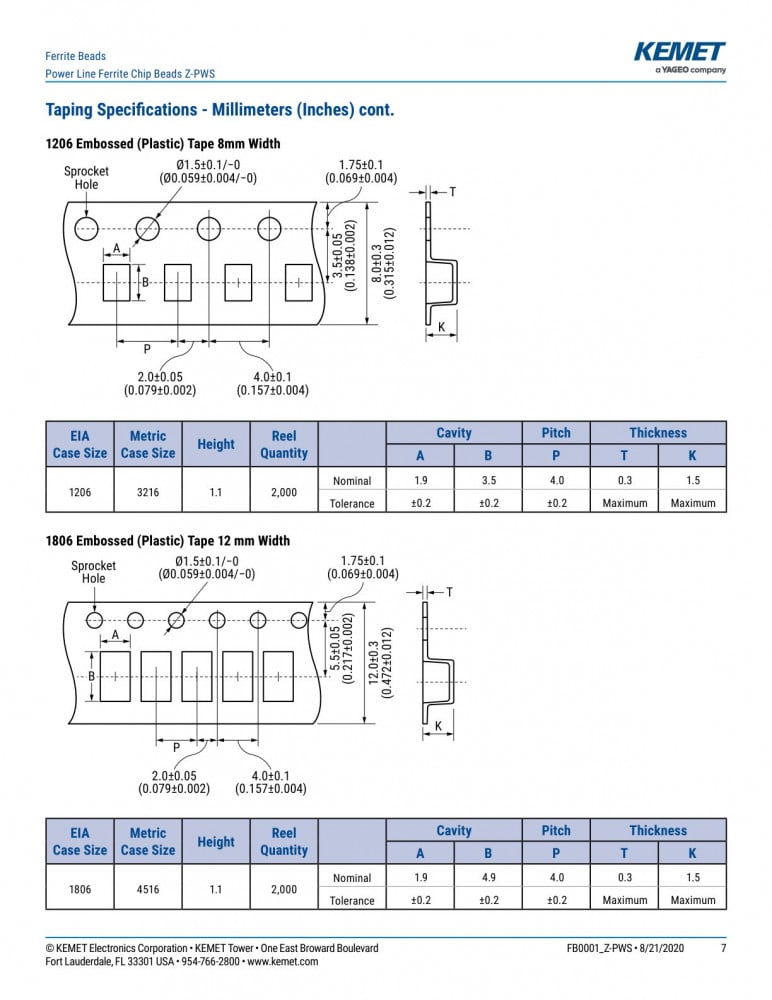 KEMET Z0805C210BPWST datasheet page 7