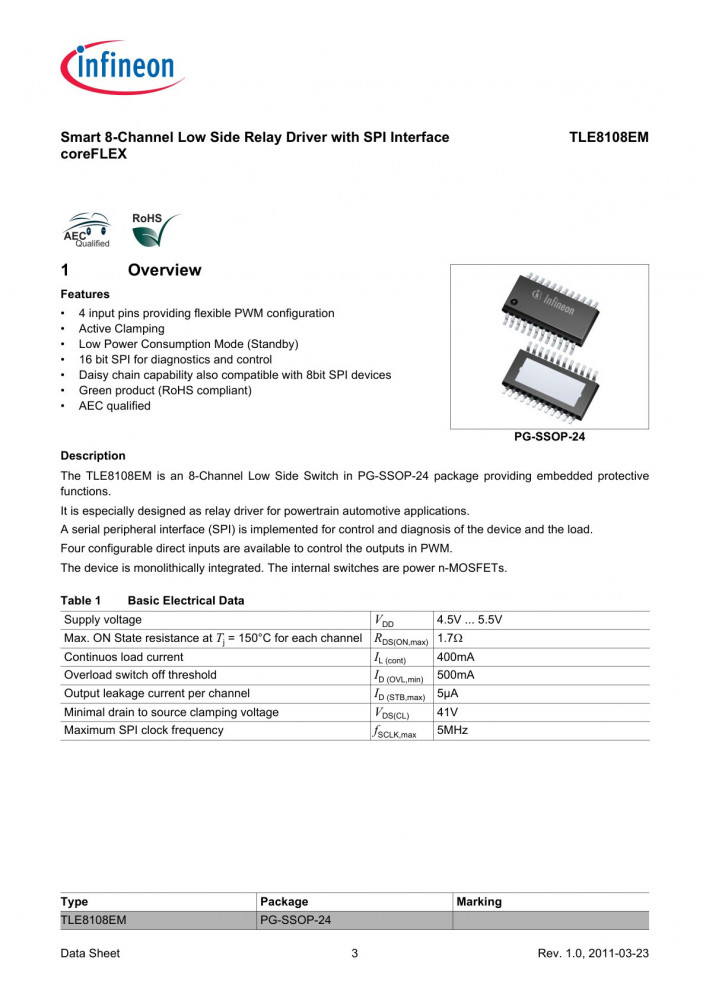 TLE8108EM datasheet page 3