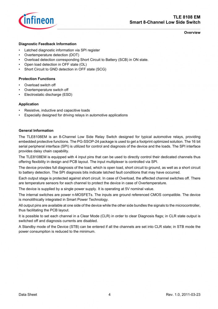 TLE8108EM datasheet page 4