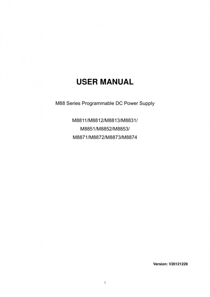 M88 series manual page 1