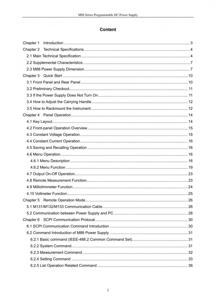 M88 series manual page 2