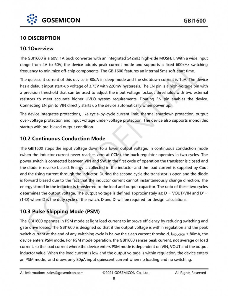 GBI1600 technical document page 9