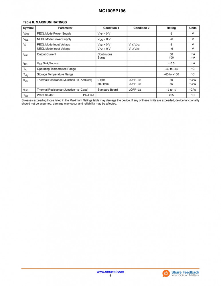 MC100EP196 datasheet page 8