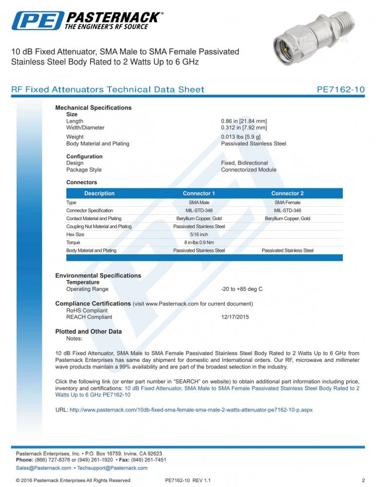 PE7162-10 technical document page 2