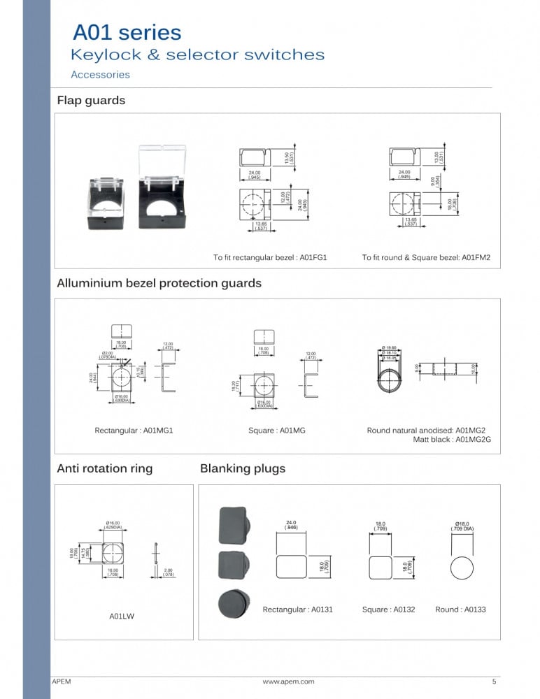 APEM A018101 datasheet page 5
