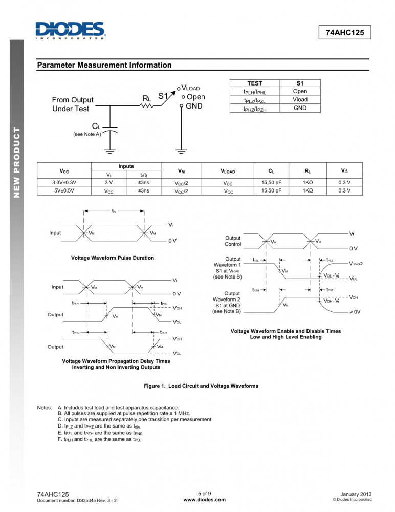 74AHC125S14-13 datasheet page 5