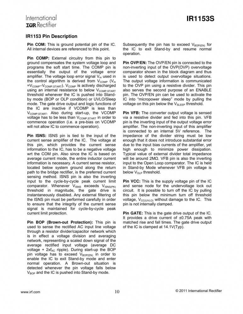 IR1153 datasheet page 10