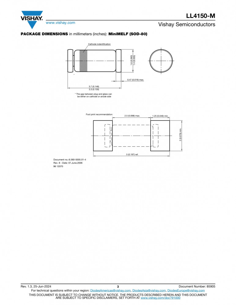 Vishay LL4150-M datasheet page 3