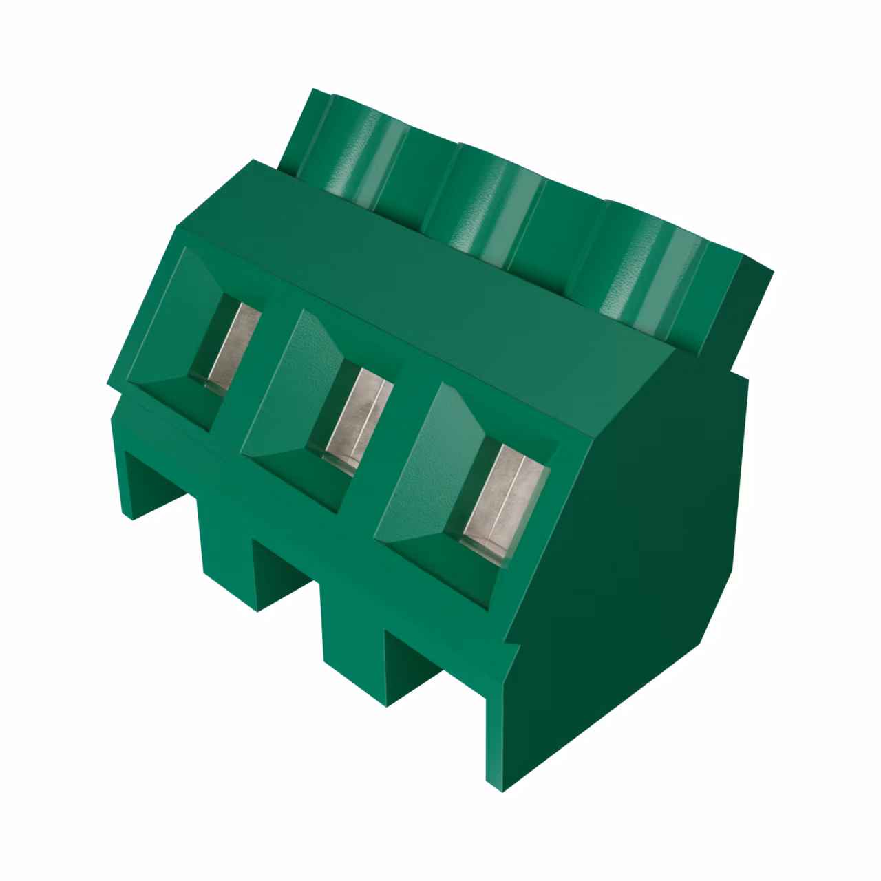 9.53mm Pitch Eurostyle 55° Wire Entry Fixed Mount PCB Terminal Block, 3 Circuits for sale