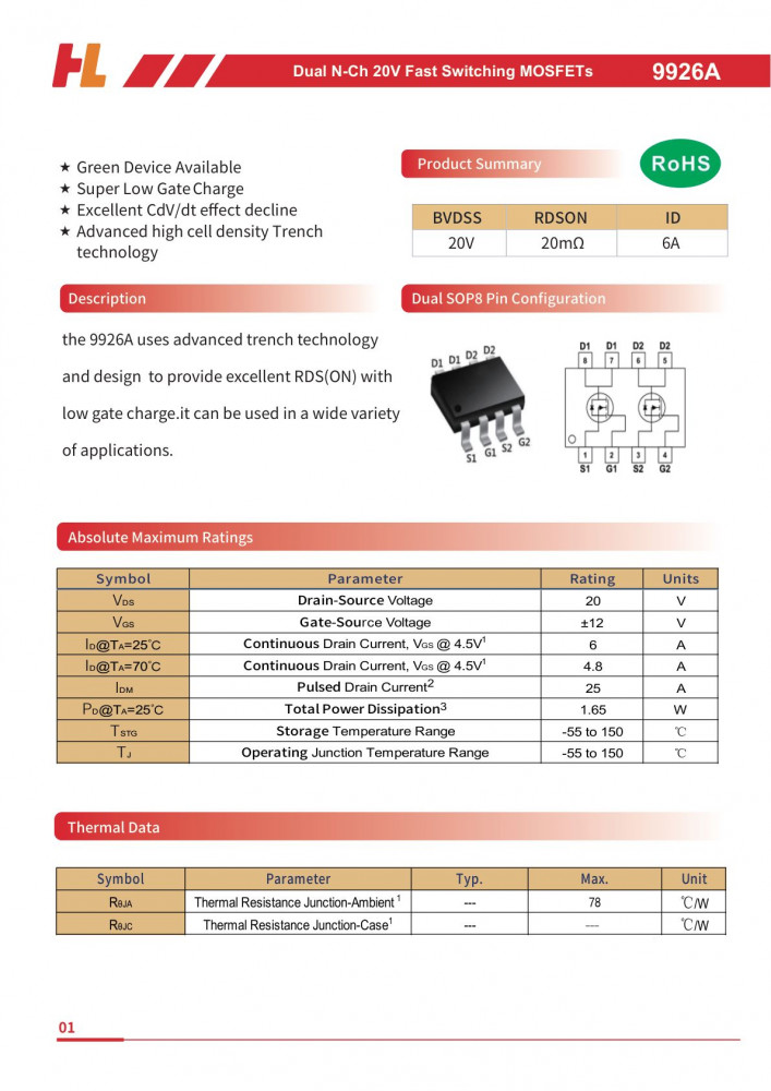 HL 9926A datasheet page 1