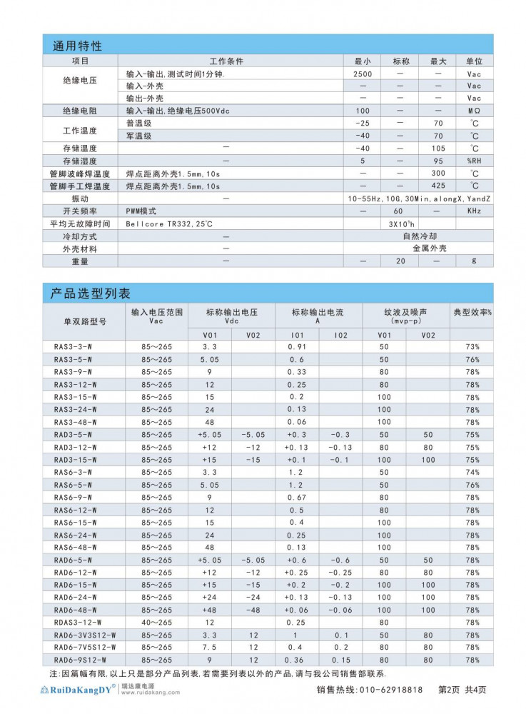 RAS6-12-W technical document page 2