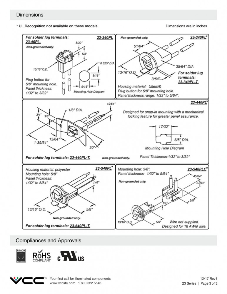 LEA NETWORKS 23 Series miniature wedge-base lampholder document page 3