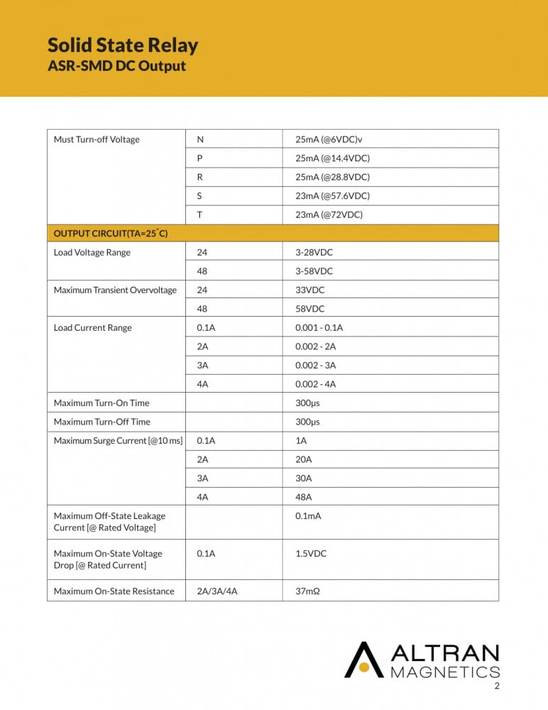 ASR-SMD48D3P-K technical document page 2