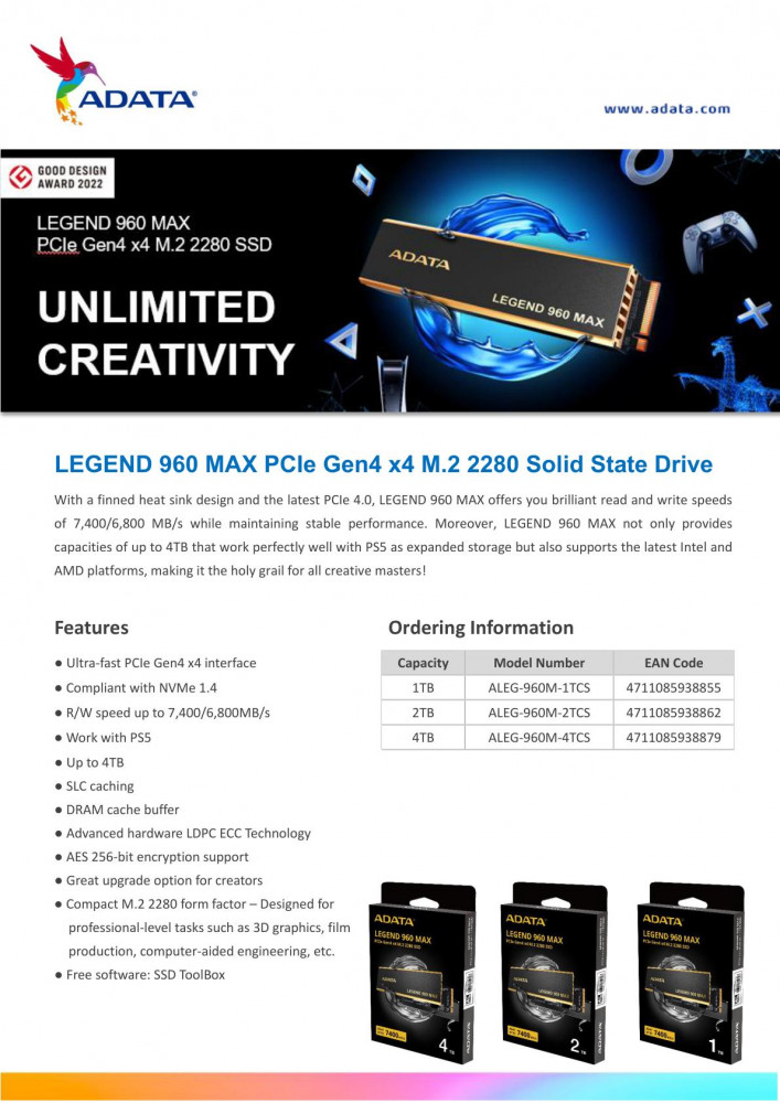LEGEND 960 MAX product document page 1