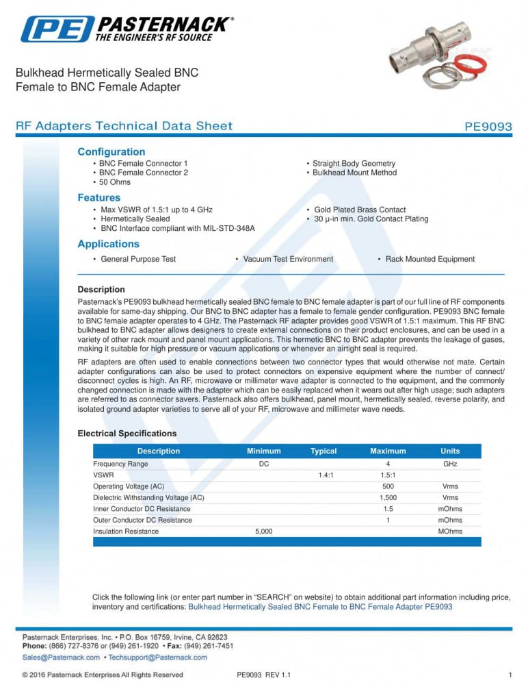 PE9093 technical document page 1