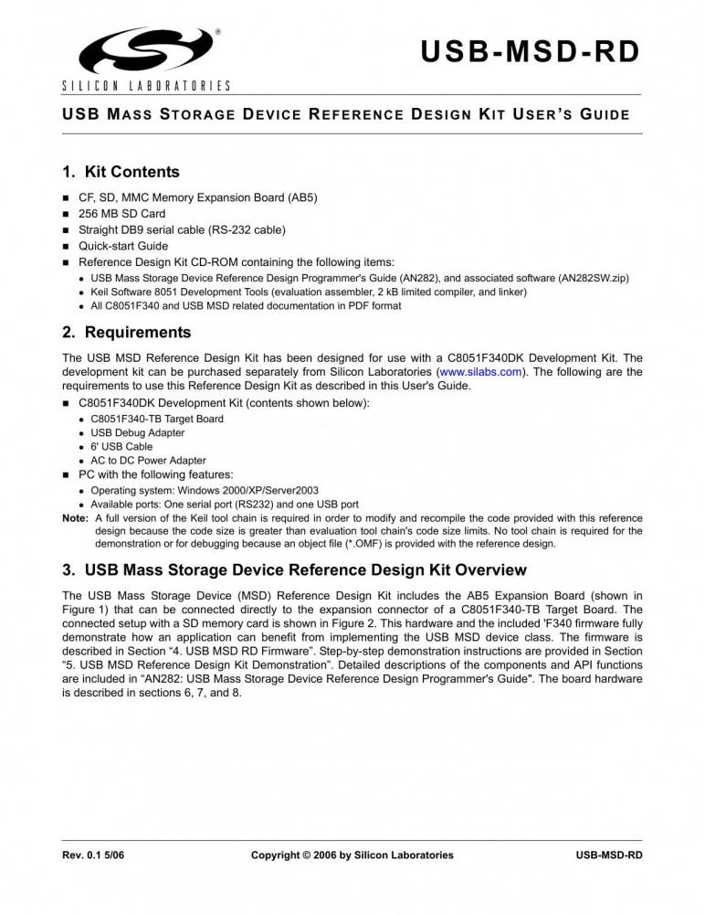 USB-MSD-RD documentation page 1