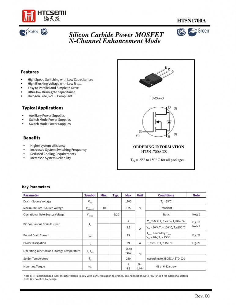 HT5N1700ADZ datasheet page 1