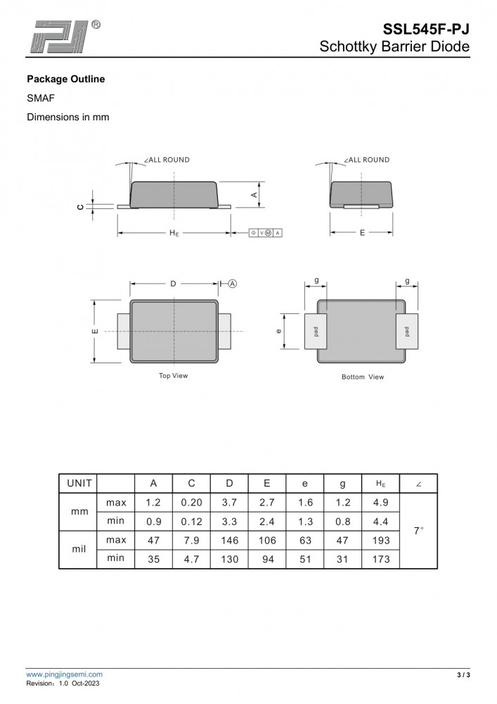 SSL545F-PJ datasheet page 3