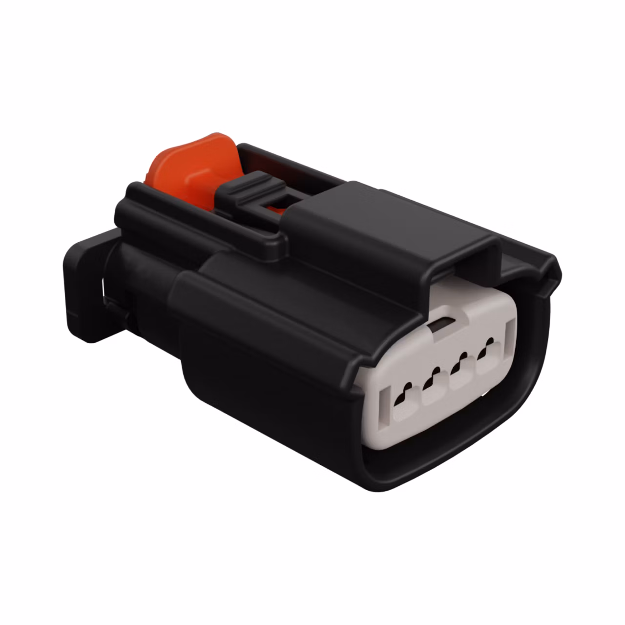 MX150 Mat-Sealed Female Connector Assembly, Single Row, 4 Circuits, Keying Option A, with Connector Position Assurance, with Open Ergonomic Grommet Cap, Black for sale