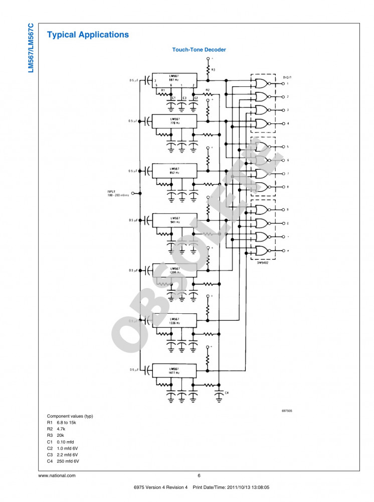 LM567H/B technical document page 8