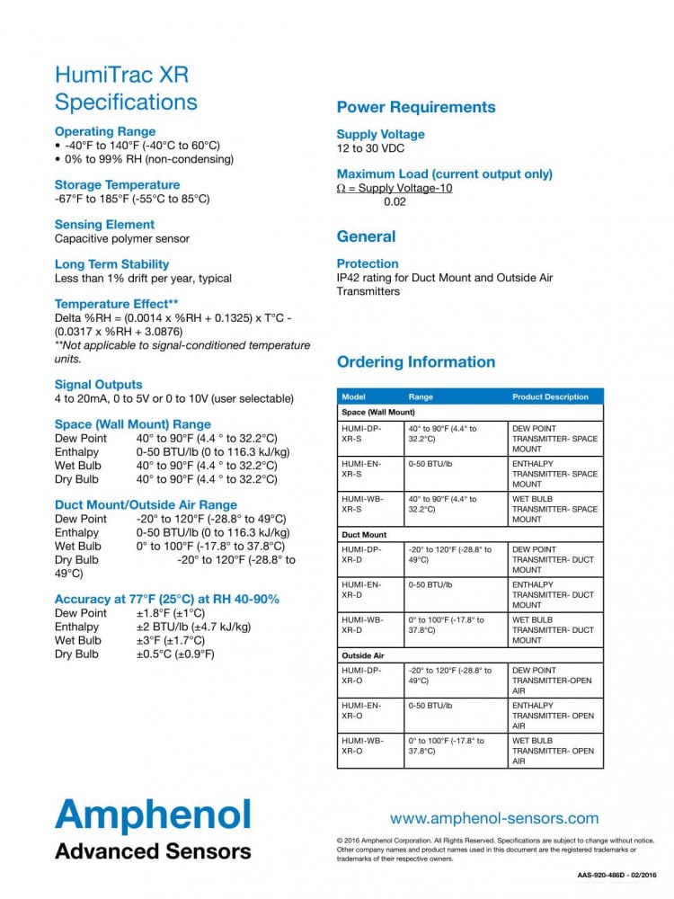 HumiTrac XR technical document page 4