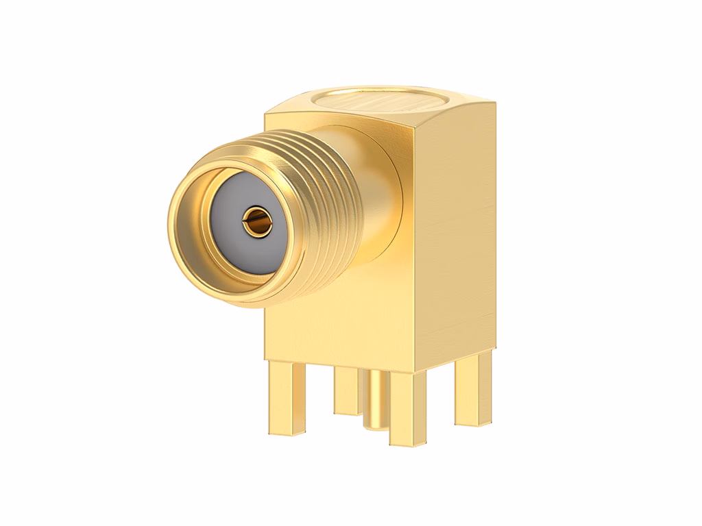 SMA Jack, Straight, Bulkhead, Crimp, RG-178, RG-196 Cable, Gold (Au) Plated, 50 Ohms