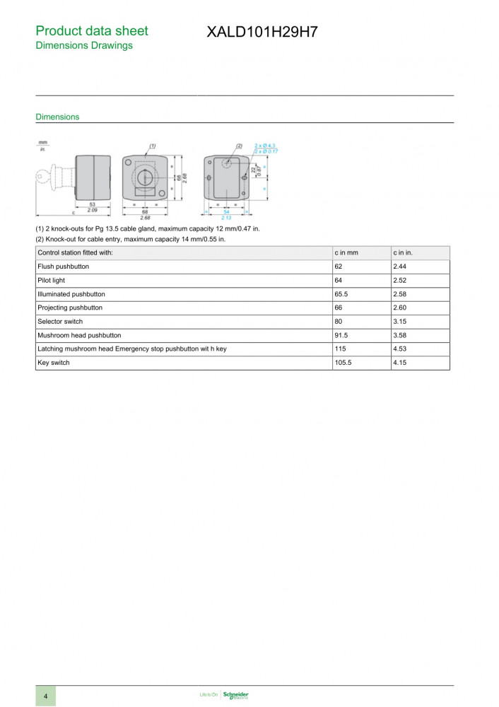 XALD101H29H7 technical document page 4