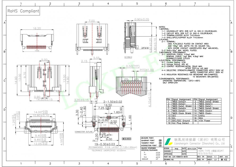 LCK-HDMIA19-601C technical drawing page 2