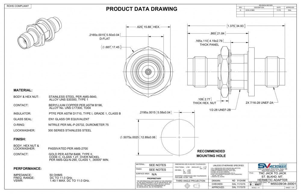 Amphenol M55339/34-30001 product data drawing
