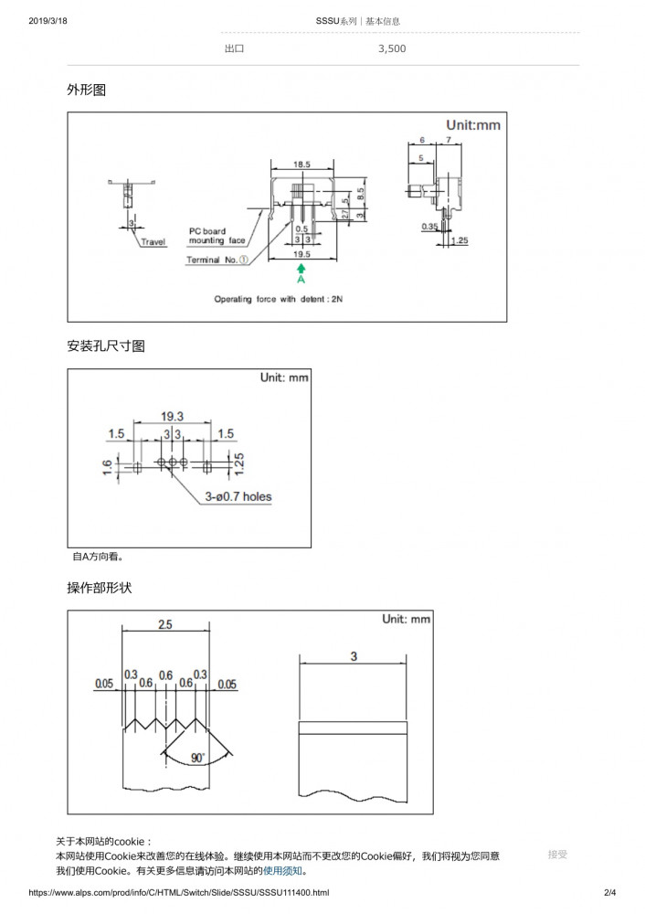 SSSU111400 mounting-hole dimensions