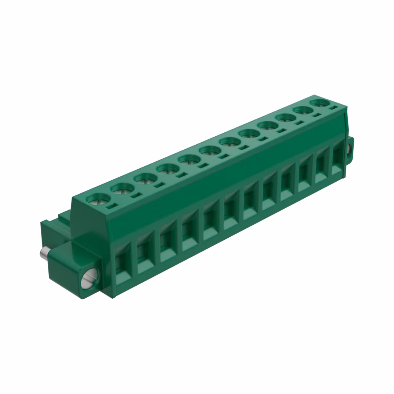 5.00mm Pitch Eurostyle Horizontal Plug, with Retention Screws, Green Housing, 12 Circuits for sale