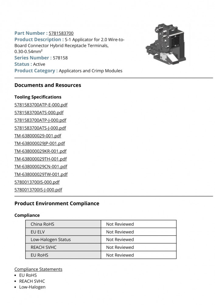 5781583700 tooling document image, page 1