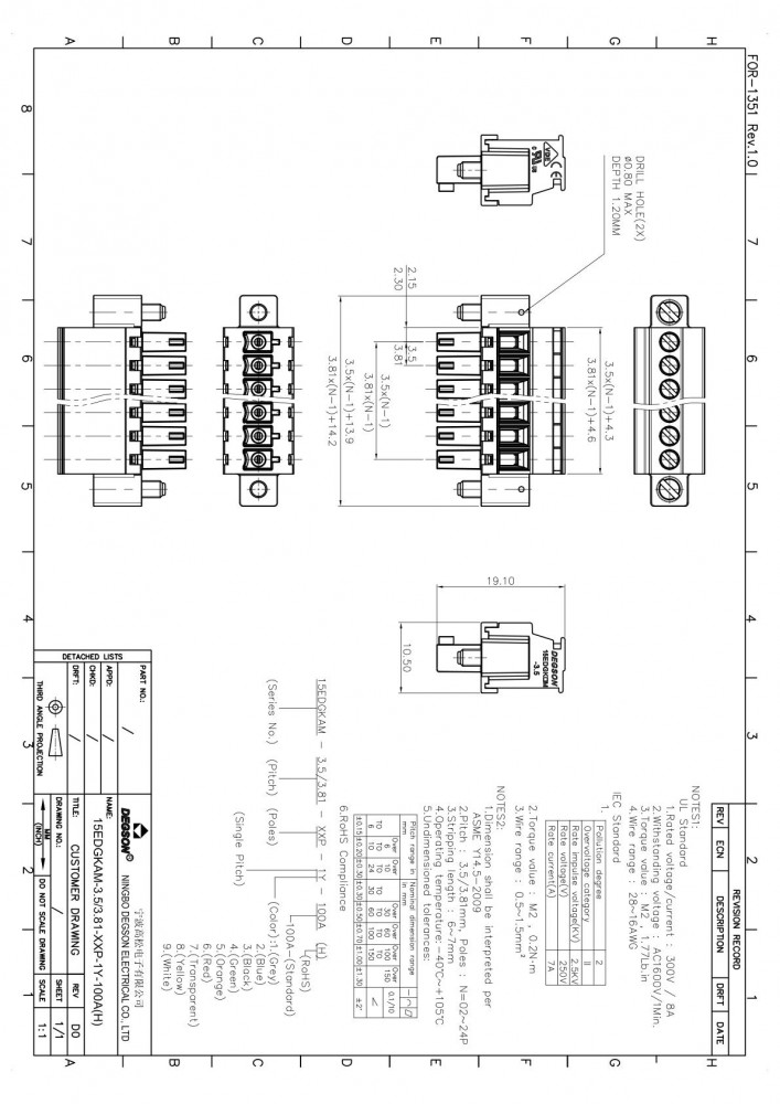 DEGSON 15EDGKAM-3.81-02P-14-100A(H) technical drawing preview