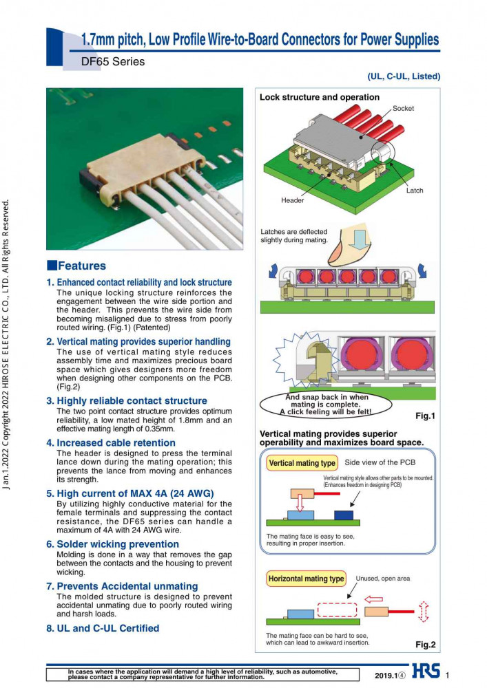DF65 series datasheet page 1