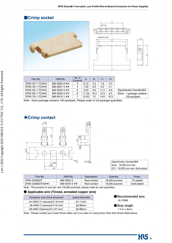 DF65 series datasheet page 4