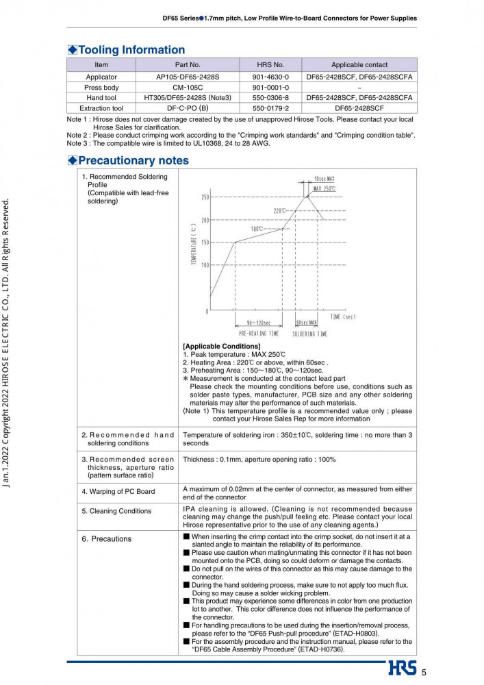DF65 series datasheet page 5