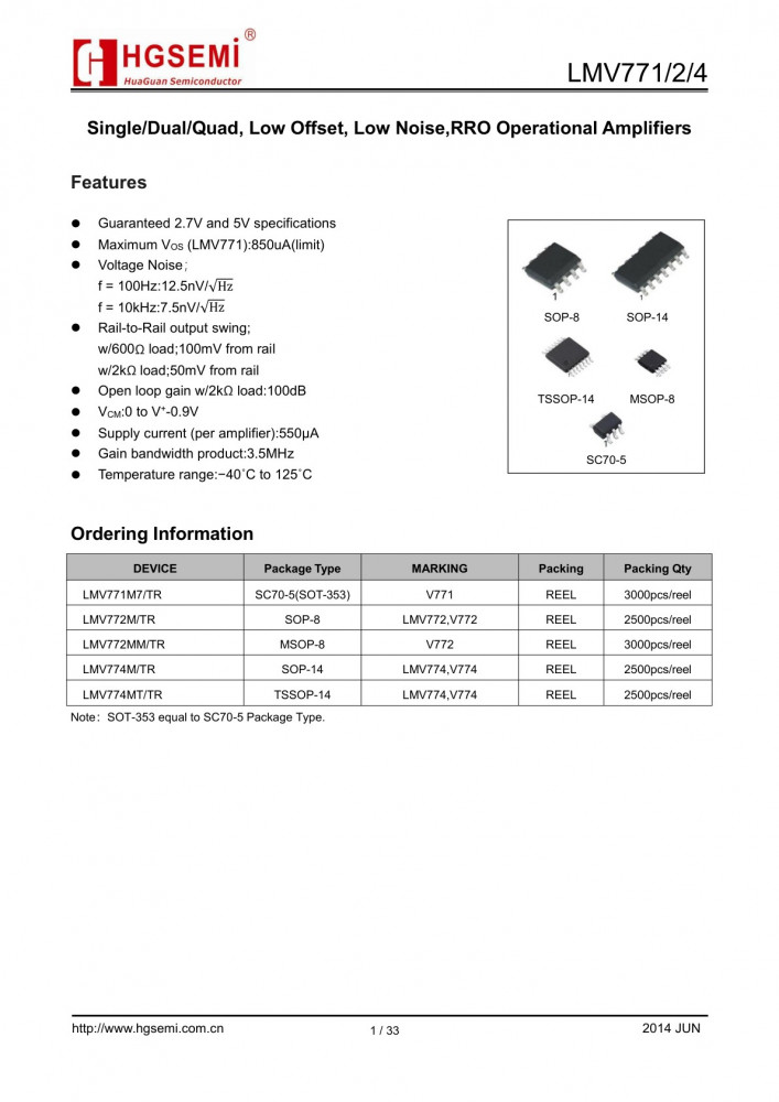 LMV772MM/TR datasheet page 1