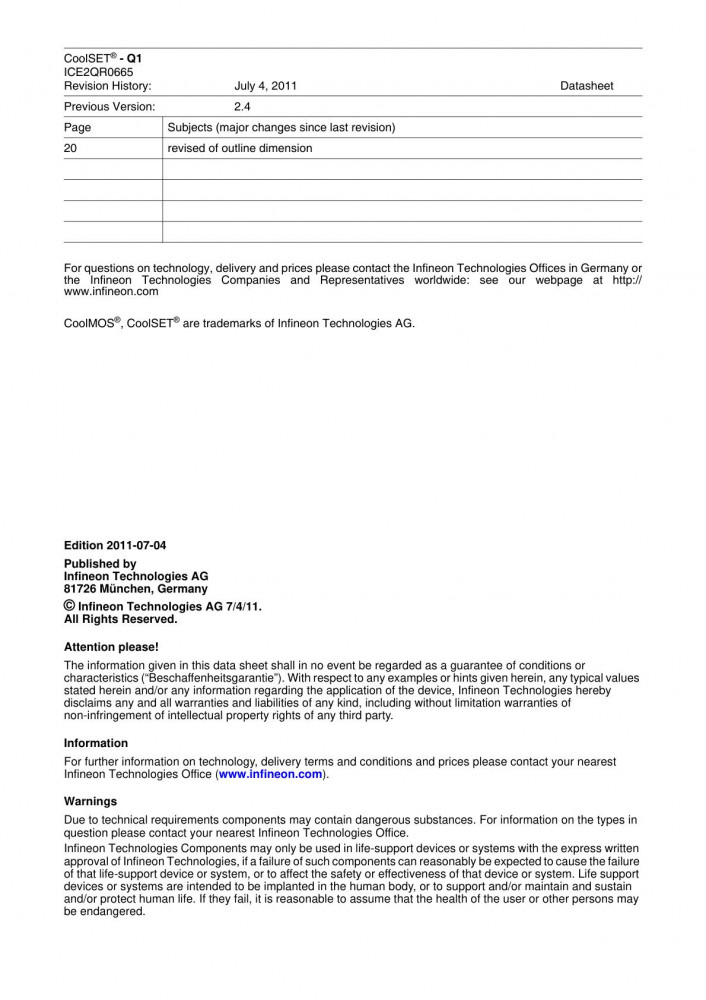 ICE2QR0665 datasheet page 2