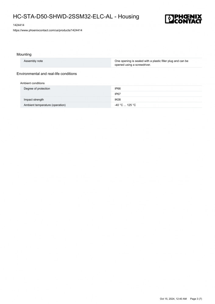 Phoenix Contact 1424414 technical document page 3