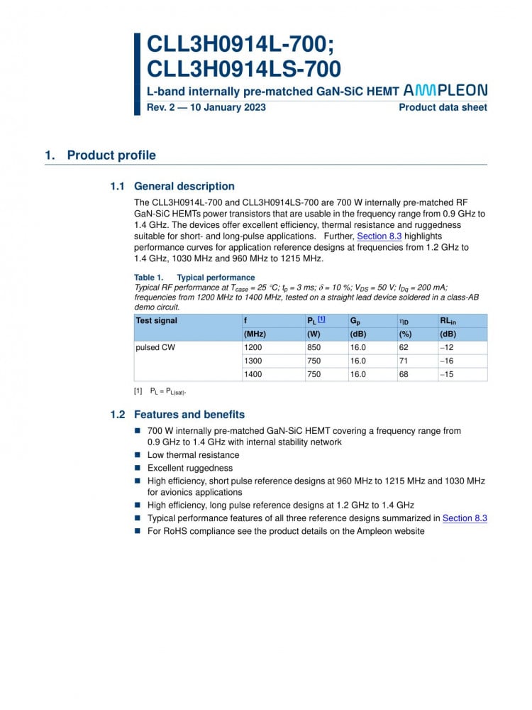 CLL3H0914L-700U datasheet page 1