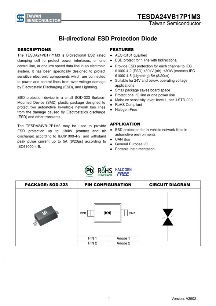 TESDA24VB17P1M3 datasheet page 1