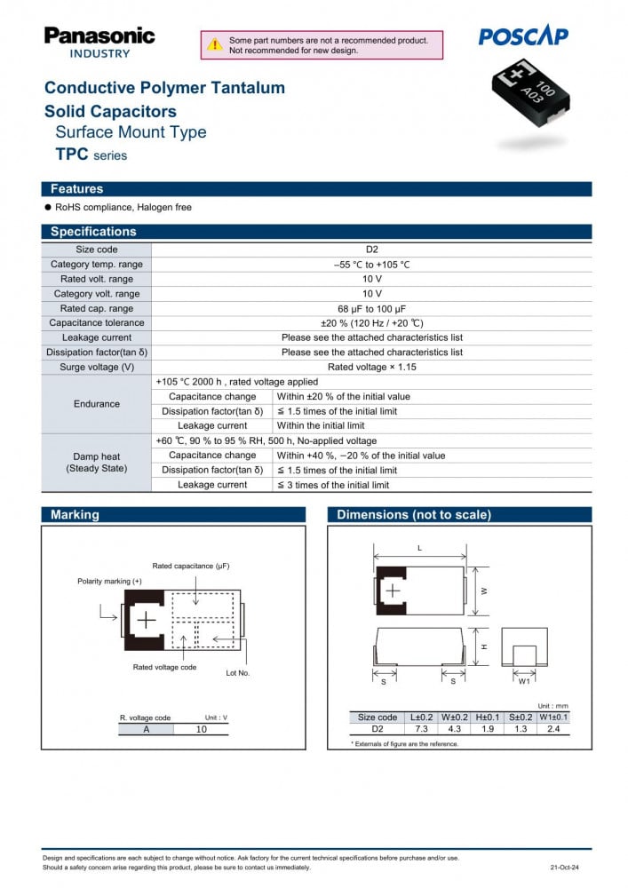Panasonic TPC series technical document page 1