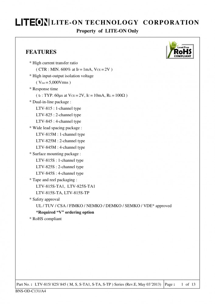 LTV-845 datasheet page 2