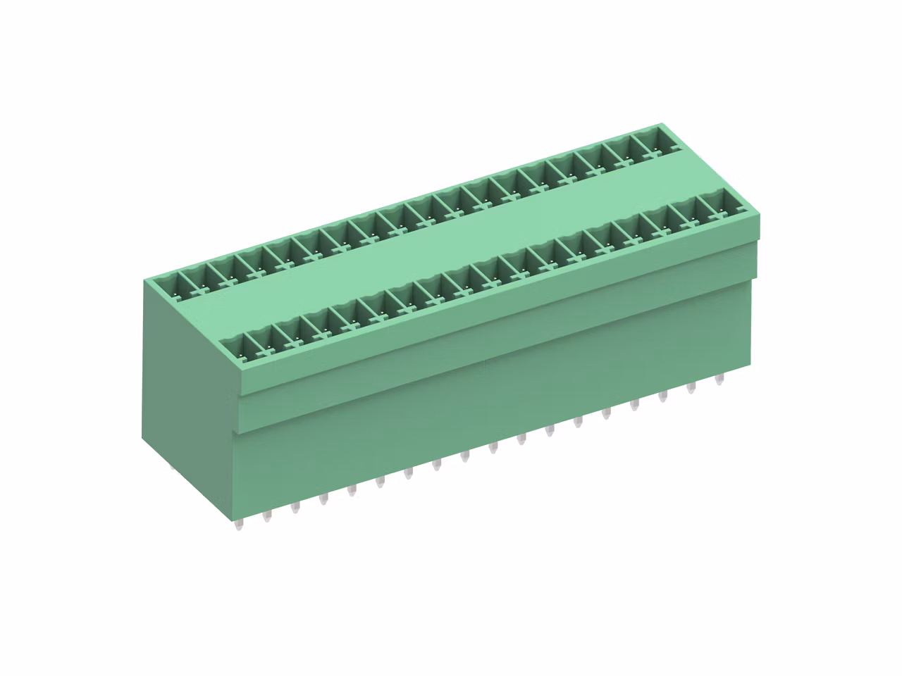 2.54mm Pitch, Eurostyle Fixed-Mount Push-Button Terminal Block, Vertical, 6A, 26-18 AWG, Green, 11 Circuits