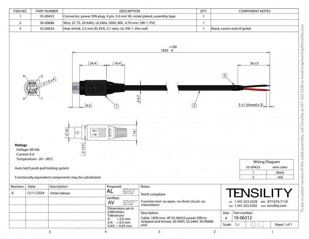 Tensility International 10-06312 product drawing
