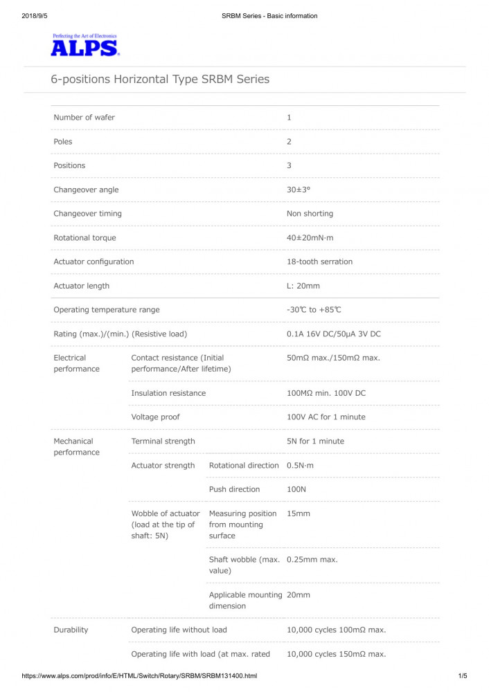 SRBM131400 technical drawing page 1
