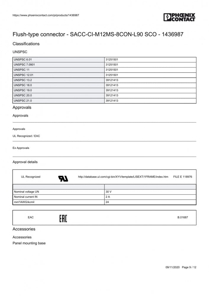 Phoenix Contact 1436987 technical document page 9