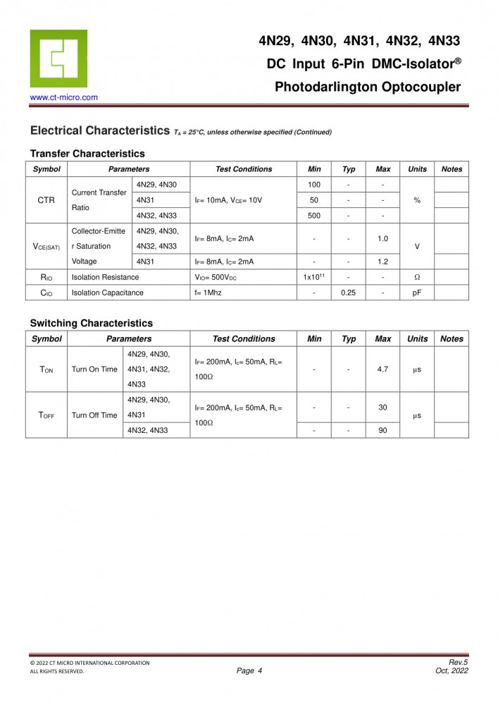 4N32 datasheet page 4